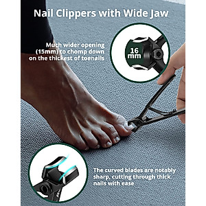 VANWIN Nail Clipper Set 2 Pack, Heavy Duty Toenail Clippers for Thick Toenails and Sturdy Finger Nail Clippers with Catcher, Ultra Sharp Stainless Steel Nail Cutter Nail Clippers for Men Women Adult