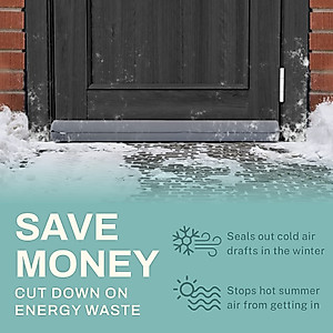 Home Intuition 36 inch Twin Door Draft Stopper for Bottom of Doors Weather Stripping, Brown, 2 Pack