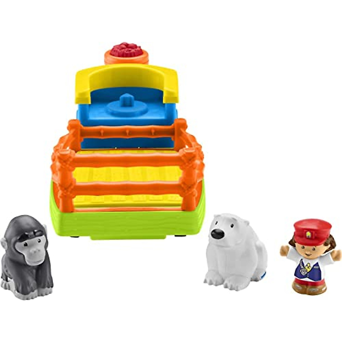 Fisher-Price Little People Toddler Toy Train Choo-Choo Zoo with Music Sounds and 3 Figures for Pretend Play Ages 1+ Years