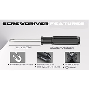 LeFix 8 x Screws Isolation Mounting Guide Screws with Grommets + Phillips Screwdriver Designed for 2.5"Hard Drive Solid State Drive,M3X6,10mm,Black,Philips Head