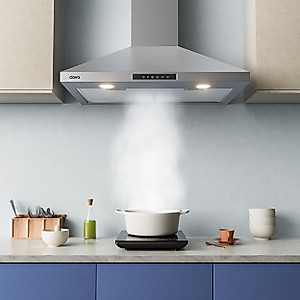 CIARRA Range Hood 30 inch 760m3/h Ductless Stove Hood Vent for Kitchen in Stainless Steel, Ducted and Ductless Convertible