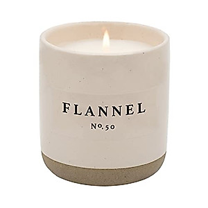 Sweet Water Decor Flannel Soy Candle | Vanilla Bean, Almond, Caramel, Coriander, Ginger, and Nutmeg Scented Candles for Home | 12oz Cream Stoneware Jar, 60+ Hour Burn Time, Made in the USA