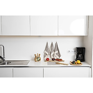 SMYRNA TURKISH COTTON Kitchen Dish Towels Herringbone Series Pack of 4 | 100% Cotton, 15x26 | Machine Washable Wash Cloths | Soft, Absorbent, Prewashed and Quick Dry Turkish Dish Towels (Gray)