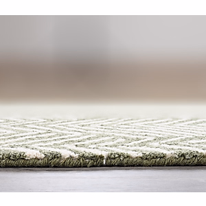 Modern Herringbone Chevron Collection Area Rug - Handmade Wool Carpet, Durable for High Traffic, Contemporary Design for Living Room, Bedroom, Dining Room Decor (HB-A, 6' Round)