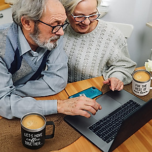 Gingprous Lets Have Coffee Together For The Rest Of Our Lives Insulated Coffee Mug Set, Engagement Wedding Gift for Couple Bridal Shower Gift Mr and Mrs Gift, 12oz Insulated Stainless Steel Travel Mug