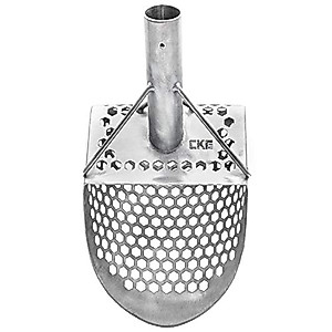 CKG 9 x 6 Sand Scoops Metal Detecting Shovel Sifter Scoop Stainless Steel 304 with Hexagon Holes