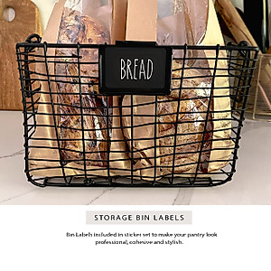 QUART + PINT 134 Kitchen Pantry Labels for Containers. Preprinted Retro Handwritten Style. Black Matte Sticker White Text. Waterproof Stickers. Organization Labels for Jars Canisters & Storage Bins.