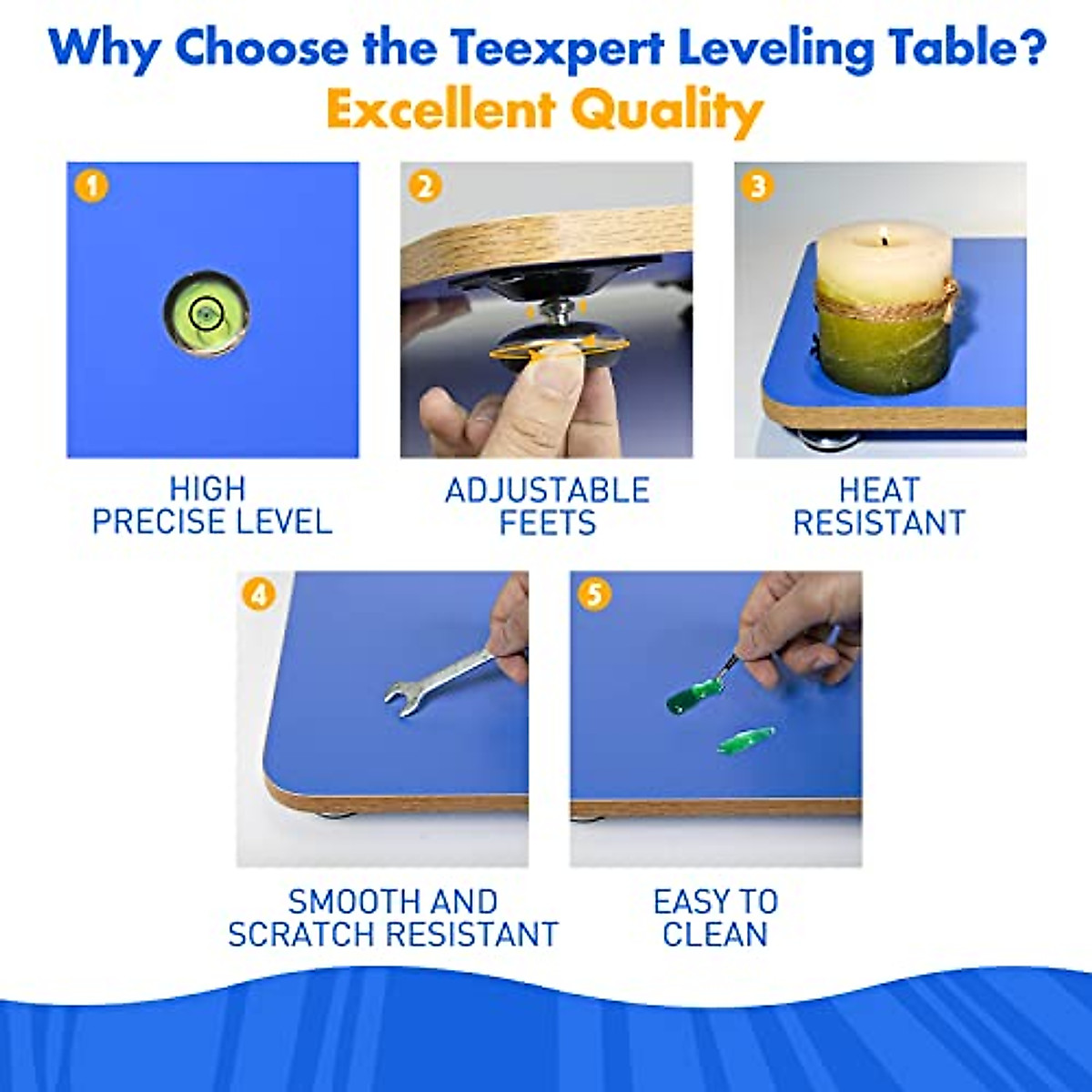 Teexpert Resin Leveling Table for Epoxy Resin, 16''x 12'' Adjustable Epoxy Resin Leveling Board, Multipurpose Self Leveling Resin Crafts Table Resin Accessories Supplies and Acrylic Pouring Tools