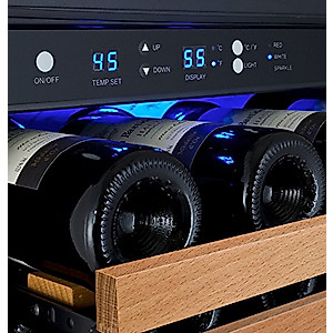 Allavino 24" Wide FlexCount II Tru-Vino 56 Bottle Single Zone Black Right Hinge Wine Refrigerator