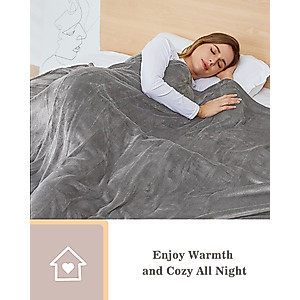 Heated Blanket 72'' x 84'' Full Size, Fast Heating Soft Flannel Blanket for Bed Full-Body Coverage 4 Heating Levels & 10 Hours Timer Settings, Machine Washable, Grey