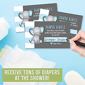 25 Baby Shower Diaper Raffle Tickets For Baby Shower Boy - Baby Elephant Baby Shower Games For Boys, Diaper Raffle Cards, Baby Raffle Tickets, Baby Shower Invitation Inserts, Baby Shower Ideas