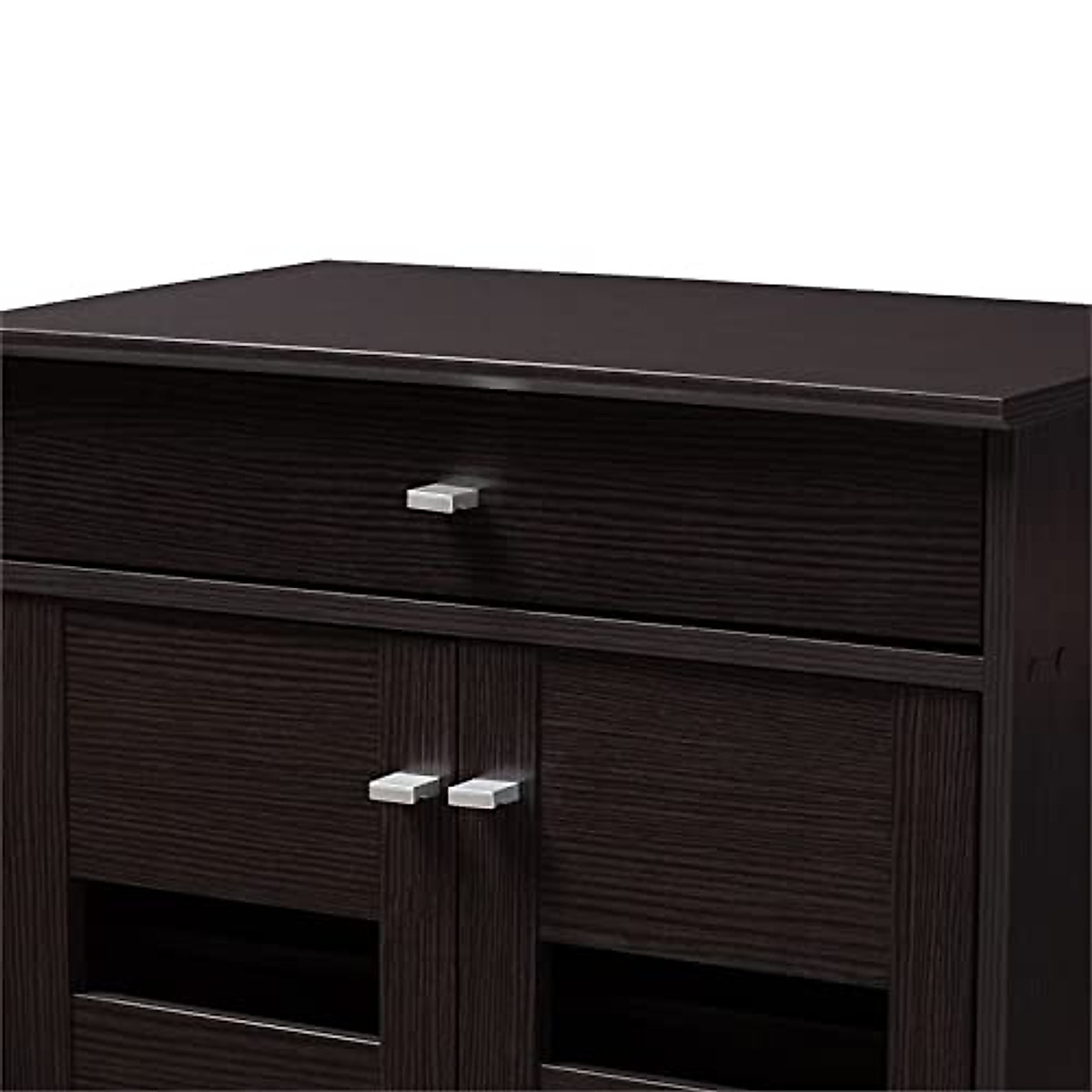 BOWERY HILL Contemporary Shoe Cabinet in Wenge Brown