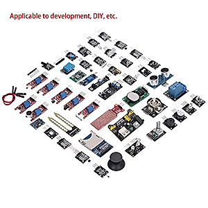 45Pcs Sensors Modules Starter Kit Sensor Module Clock Board Temp Sensor Module Electronic Component Set Kit for Raspberry Pi