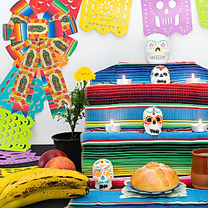 HIENAJ 2 Rolls 2.5 Inches 10Yards Mexican Cinco de Mayo Fiesta Ribbons Mexican Fabric Ribbons Serape Virgin Mary Ribbon for Mexican Fiesta Gift Wrapping Outdoor Hanging Party Decoration Supplies