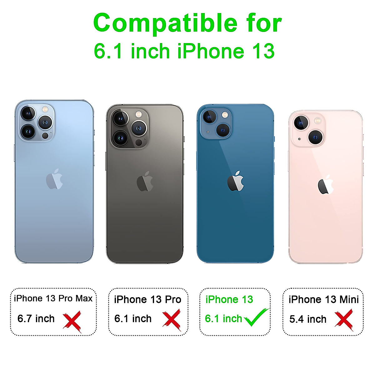 Arae Compatible with iPhone 13 Case with Card Holder and Wrist Strap Wallet Flip Cover for iPhone 13 6.1 inch-Blue