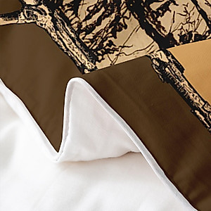 jejeloiu Bear Bedding 100% Cotton Set Rustic Farmhouse Cabin Moose Duvet Cover 100% Cotton Retro Wildlife Cover for Children Bedroom Decor Vintage Bear Paw Duvet Set King Size Zipper with Pillow Case