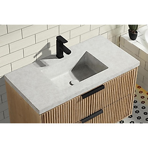 Ari Kitchen & Bath San Diego 36" Floating Bathroom Vanity Weathered Fir