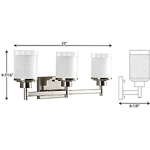 Progress Lighting P2978-09 Alexa Bath & Vanity, 22-Inch Width x 9-3/8-Inch Height, Brushed Nickel