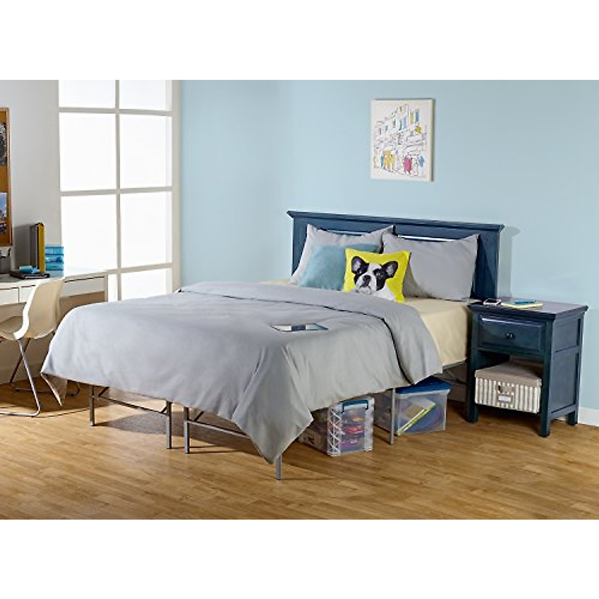 Mantua Premium Platform Bed Base in Silver, Replaces Box Spring and Bed Frame