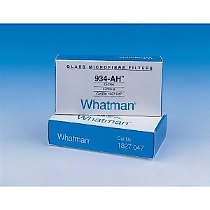 Whatman 1827-047 Glass Microfiber 934-AH Binder Free Filter, 0.5psi Wet Burst, 3.7 s/100mL/sq-inch Air Flow Rate, 47mm Diameter (Pack of 100)
