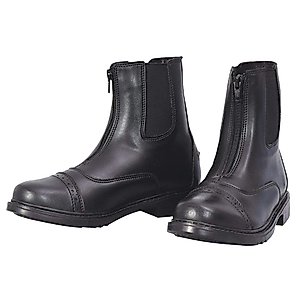 TuffRider Ladies Starter Front Zip Paddock Boots - Black - 7 - Wide