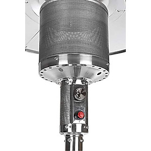 Fire Sense 61445 Natural Gas Patio Heater 45,000 BTU With Electric Ignition System CSA Approved For Commercial & Residential - Stainless Steel