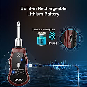 Guitar Headphone Amp,LEKATO Mini Guitar Amplifier Rechargeable Pocket Guitar Amp with Bluetooth Receiver Clean Chorus Overdrive Distortion and Wah