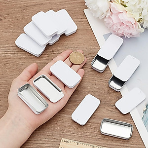 HOBBIESAY 12pcs Mini Metal Tin Box Slide Tin Container Empty Storage Organizer Tins Rectangular Tinplate Slide Storage Box for DIY Candles Dry Storage Spices Tea Candy Party Favors