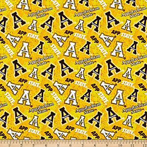 NCAA Appalachian State Mountaineers Tone on Tone Cotton Multi, Fabric by the Yard