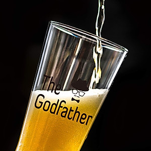 JERIO Godparent Gifts Godmother Wine Glass Godfather Beer Glass Gifts for Godparents