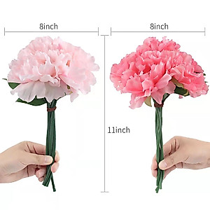 Gabriel's Garden Artificial Peony Flowers, 10pcs Fake Peony Flowers, Silk Flowers Bouquet, Pink Peonies for Home Decor, Wedding Decoration, Centerpieces, Birthday Party