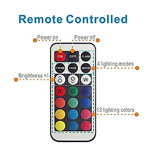 Durawell Color Changing Submersible LED Lights, 13 Colors 4 Modes Battery Powered Underwater LED Lights for Pools Ponds (4 Packs)