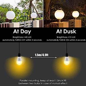 Ajuns Dusk to Dawn LED Light Bulb, Sensor Light Bulb 5W E26 Automatic On/Off Light, Porch Garage Courtyard Balcony Lighting Bulb 2700K Warm White 2Packs