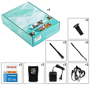 Walkie Talkie for Adults - ANSIOVON Long Range Walky Talky Rechargeable 16 Channels Two Way Radio- Flashlight - Earpiece - Rechargeable Li-ion Battery(Include) - 2 Pack.