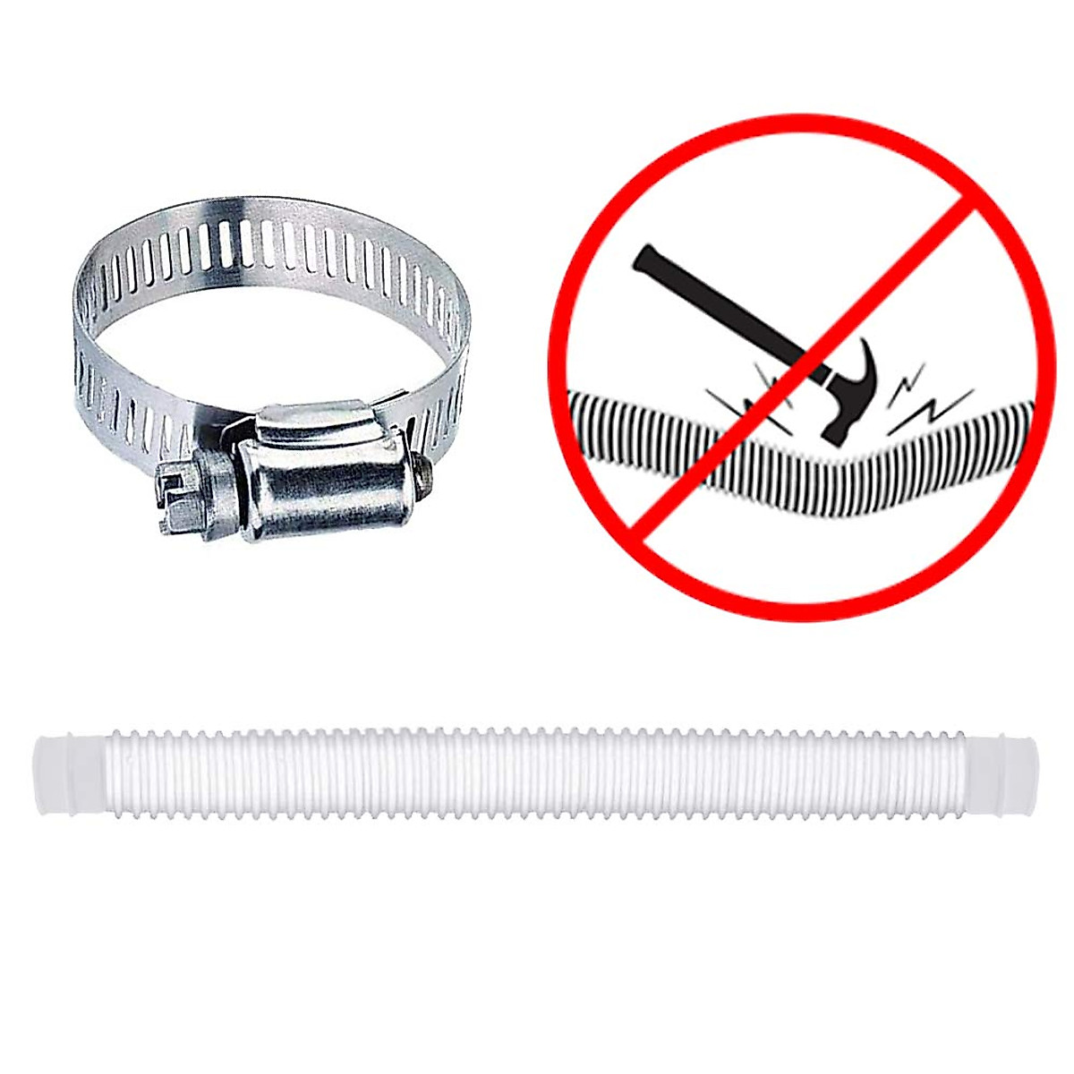 Swimming Pool Replacement Hoses,1.25in Diameter Hoses(2pcs),Premium Quality Kinkproof PE,Pool Filter Replacement Hoses Compatible with Filter Pump 330 GPH, 530 GPH, and 1000 GPH.(59” Length)