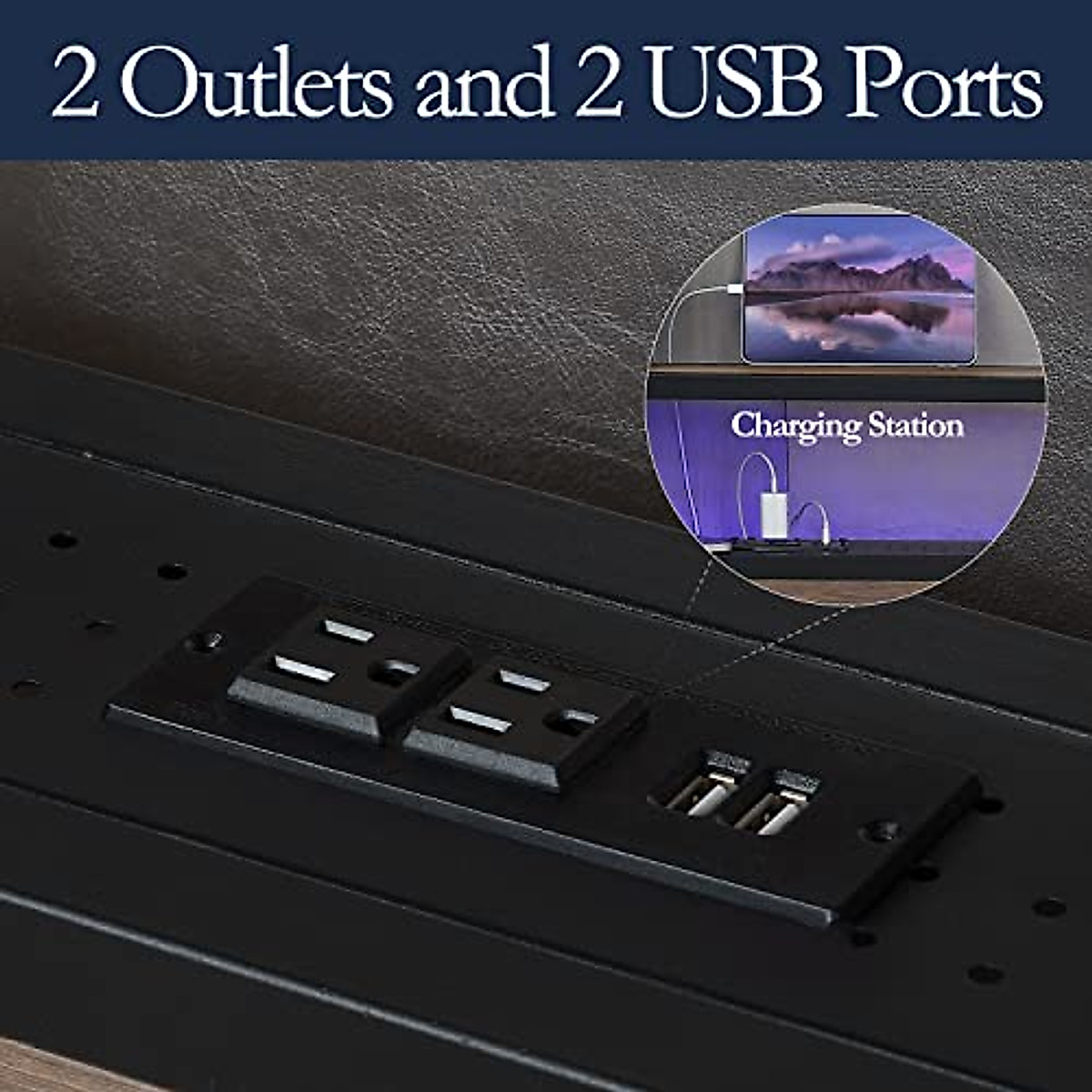 ARTETHYS Queen Led Bed Frame with 4 Storage Drawers, Wood Bed Frame with 2-Tires Storage Headboard and Charging Station, Metal Platform Bed with 2 Free Storage Bags, Noise-Free, No Box Spring Needed