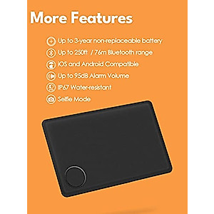 Slim Wallet Tracker Card Finder - MOSIYEEF Wallet Tracker Portable Wallet Finder with Bluetooth Technology Up to 250 Ft Range - Phone Finder iOS and Android Compatible - Camera Remote for Selfie Mode