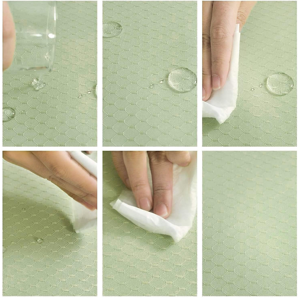 JUCFHY Jacquard Morrocan Rectangle Spring Table Cloth Oil-Proof Spill-Proof and Water Resistance Tablecloth,Decorative Fabric Table Cover for Outdoor and Indoor Use,60 x 84 Inch, Mint