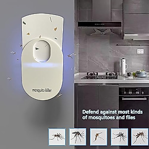 Qremove Flying Insect Trap Plug-in Fly Trap Indoor Gnat Moth Catcher Fly Tapper with Night Light Sticky Trap Boards UV Attractant Catcher for Home Office(3Packs)
