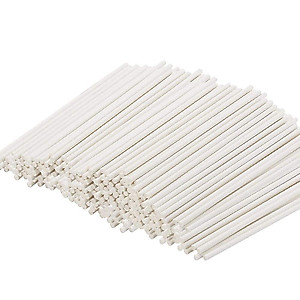 200 Count White Lollipop Sticks 6 Inch,Paper Treat Stick,Sucker Sticks for Cake Pops,Candy Melt,Dessert,Chocolates,3.5mm Dia