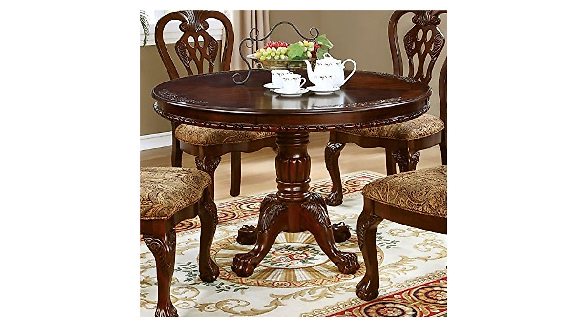 Shop Wilson Traditional Wood Round Dining Table - Brown Cherry