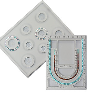 Chistepper 2 Pieces Beading Boards Bead Design Trays Necklace Bracelet Beading Jewelry Design Mats for DIY Jewelry Making