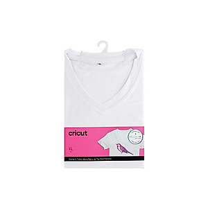 Cricut Women's T-Shirt Blank, V-Neck, X-Large Infusible Ink, White