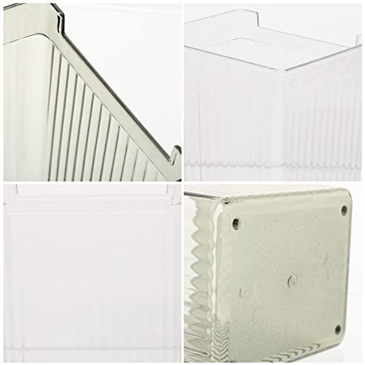 Fridge Organizer Bin 2pcs Refrigerator Organizer Bins: Plastic Storage Bins Food Storage Containers Fridge Trays Egg Organizer For Organizing Kitchen Food Snack Pantry Cabinet