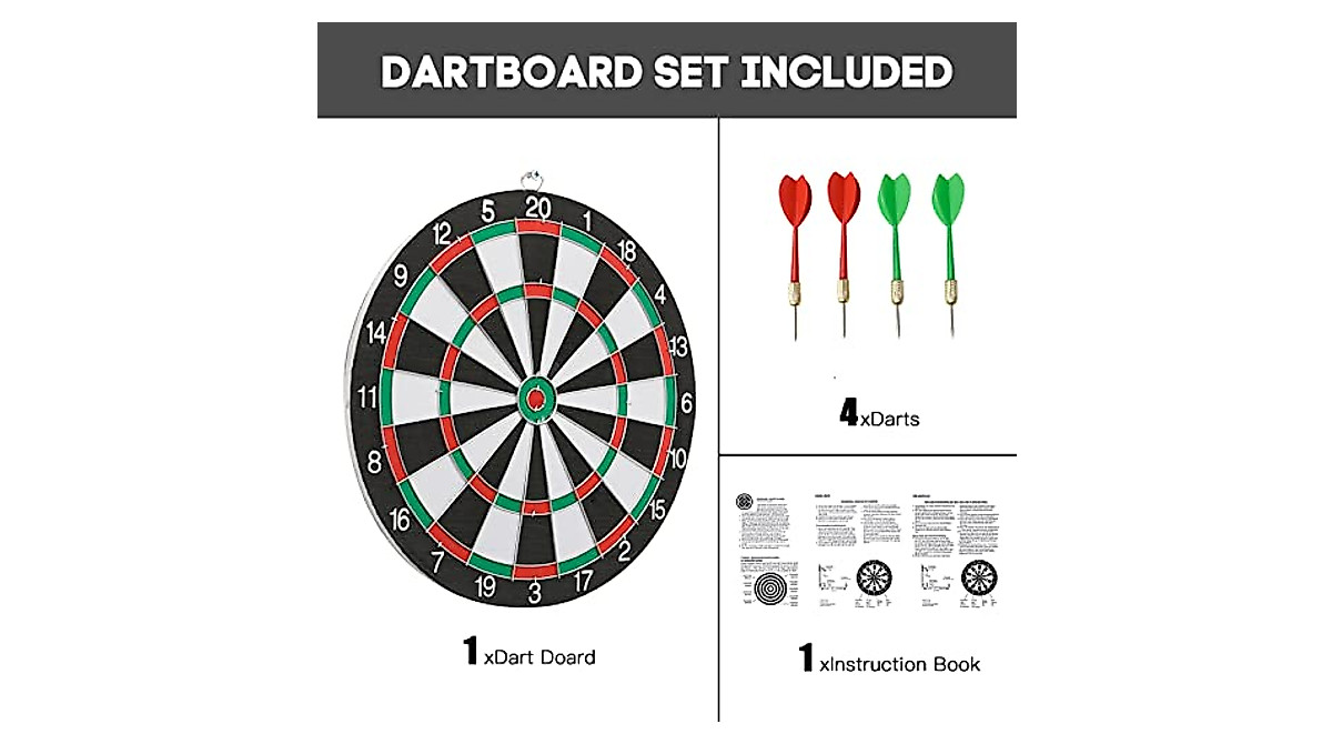 Mini Dart Board Set - 12-inch Double-Sided Dartboard for Fun