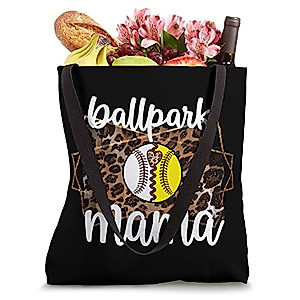 Ballpark Mama Proud Baseball Softball Player Baller Mom Tote Bag