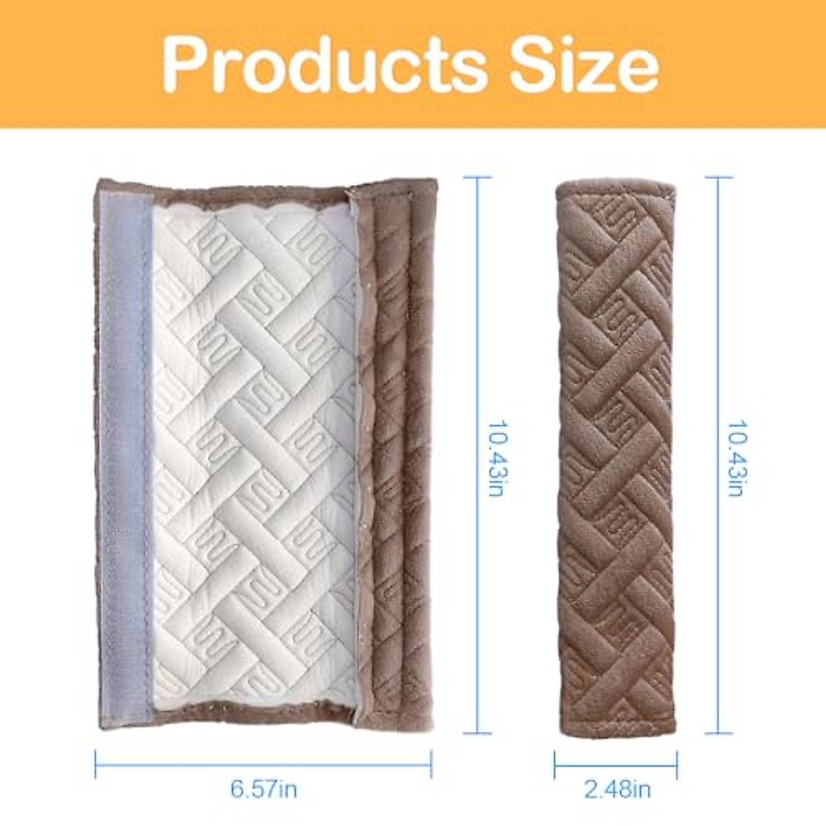Osilly Car Seat Belt Pads, 2 Pack Soft Furry Seatbelt Shoulder Strap Covers for A More Comfortable Driving, Car Interior Accessories, Universal Harness Pad for All Cars & Backpack Straps (Khaki)