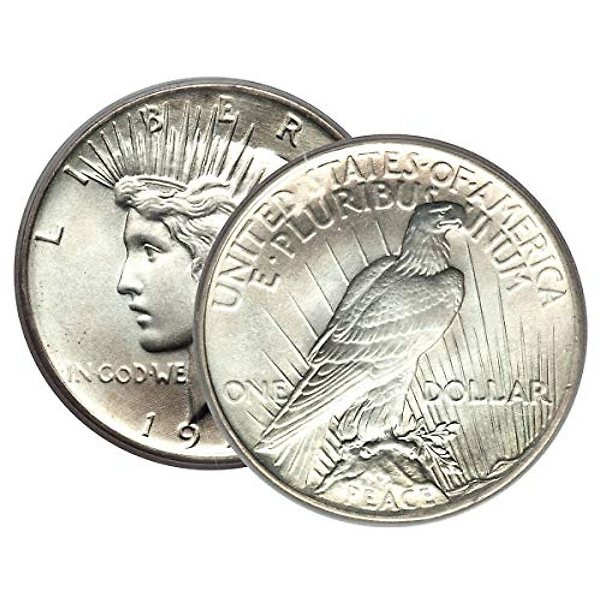 1 - Peace Silver Dollar Mid-1920's Dated Dollar Brilliant Uncirculated US Mint