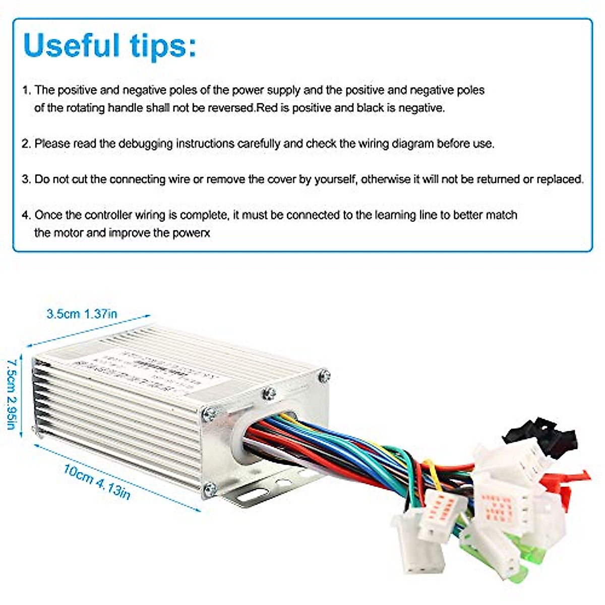Opaltool Brushless Controller, 36V/48V Aluminium Alloy E-Bike Brushless Motor Controller for Electric Bicycle Scooter (350W)
