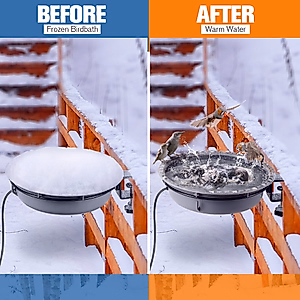 Heated Bird Bath, 75W Birdbath Water Heater with Thermostatically Controlled, Bird Bath Deicer Bird Feeder for Winter Outdoor Garden Yard Patio Lawn, with 3.94 Feet Electric Cord (Deck Mounted Style)